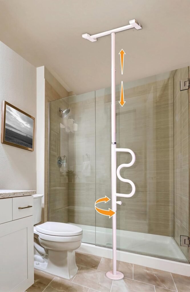 Stander Wonder Pole, Security-Pole and Curve Grab Bar, Tension Mounted ...